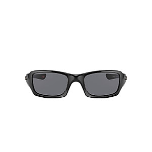 Oakley Men's OO9238 Fives Squared Rectangular Sunglasses, Polished Black/Grey, 54 mm