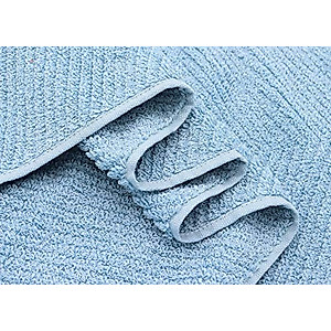 HYBIHYBI Face Towels 100% Cotton Loop Towel with Hanging Ring, Thick Super Absorbent Skincare Washcloths for Bath,Hand,Face,Spa and Gym 13.7 x 30.7 inches(2 Pack) (Light Blue)