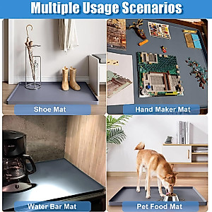 Dishwasher Drain Pan Mat, Portable Dishwasher Silicone Mat with Raised Edge, Small Dishwashers Drip Pan Dishwashers Tray for Leaks, Non-Slip Waterproof Protector Pad, 23.6''x23.6''