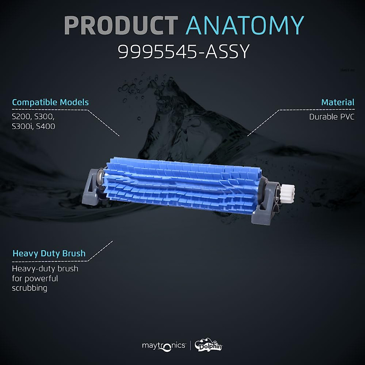 Dolphin Genuine Replacement Part — Active Blue Brush Kit — 9995545-ASSY