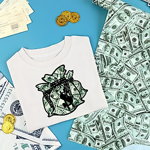 HTVSTD Heat Transfer Vinyl Roll - Hundred Dollars Patterned HTV Vinyl Heat Transfer Vinyl HTV Money Patterned Iron On Vinyl for T-Shirts Heat Transfer Vinyl for Fabrics (12inches*5ft)