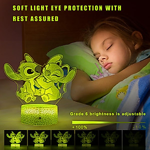 ZeHaiYlf Stitch Lamp,Stitch Night Light, Stitch Gifts,Stitch Light，with Remote & Smart Touch, Dimmable lamp，Children's Day Gift，for Children's Room Decoration，Christmas Gifts