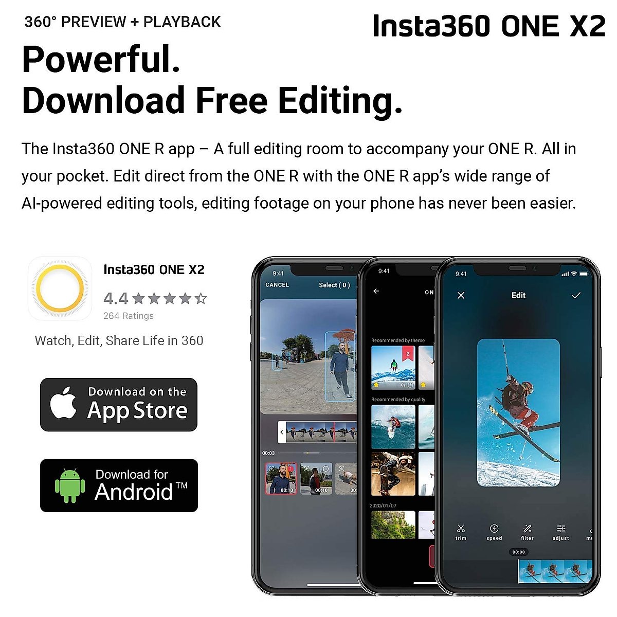 Insta360 ONE X2 360 Camera with Touchscreen - 5.7K30 360 Video, Front Steady Cam Mode, 18MP 360 Photo + InstaPano | Bundle Includes Bullet Time Kit & 128GB Memory Card (3 Items)