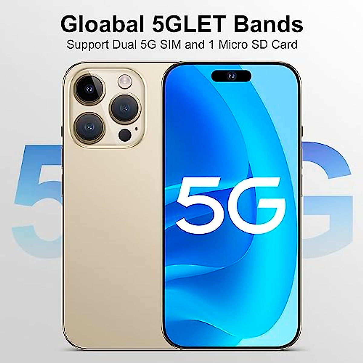 ExAchat A14 Pro Max 5G Unlocked Smartphone 200MP Camera 7.3" FHD+ Display 120HzD 6GB+128GB/1TB Cell Phones Unlocked Expandable 8000mAh Dual SIM/GPS/Fingerprint/Face ID