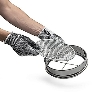 CLABBY ROUND LAKE Galvanized Iron Garden Sieve - Soil Sieves with 4 Interchangeable Mesh Sizes (3mm, 6mm, 9mm, 12mm) - Sifting Pan - Complete with Cotton Work Gloves