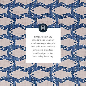 Linon The Anywhere Washable Rug Shayna Ivory/Blue 2' X 8' Runner Rug