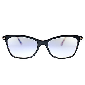 Eyeglasses Tom Ford FT 5712 -B 005 Shiny Vintage Pink Havana/Blue Block Lenses