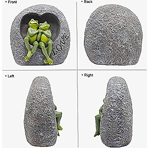 Frog Lover Statue Garden Sculpture Great Choice of Froggies Statue Outdoor Accessories Decor for Outside 7.28 Inch H