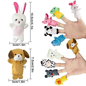 22 pcs Plush Animals Finger Puppet Toys - Mini Plush Figures Toy Assortment for Kids, Soft Hands Finger Puppets Game for Autistic Children, Great Family Parents Talking Story Set