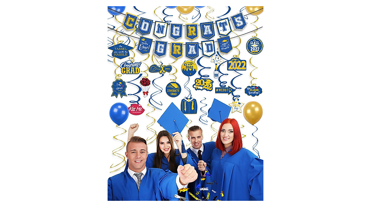 Kortes 2022 Blue & Gold Graduation Decor Kit - Celebrate in Style