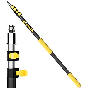 4.5-18FT Telescopic Extension Pole, 24 FT Reach Multi-Purpose Telescoping Pole with Universal Twist-on Metal Tip, Lightweight and Sturdy Extendable Pole for High House Cleaning, Dusting and Painting