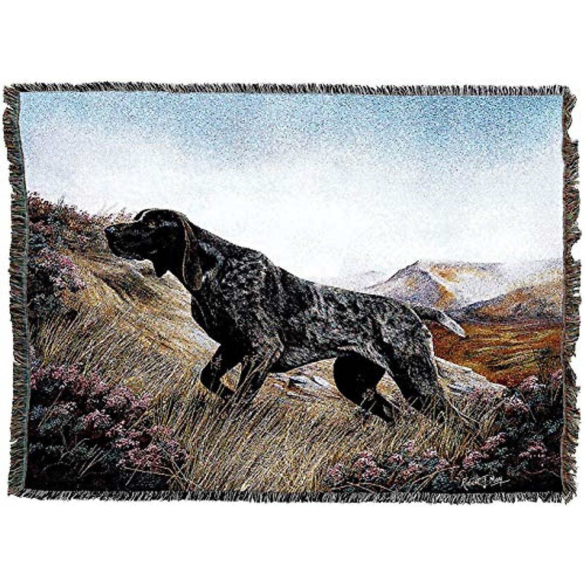 Pure Country Weavers German Shorthaired Pointer Blanket by Robert May - Gift for Dog Lovers - Tapestry Throw Woven from Cotton - Made in The USA (72x54)