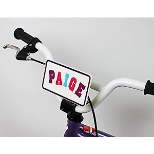 Ride Along Dolly Kid's Bicycle Customizable License Plate -Make Your Own Bike Name Plate -includes Over 150 Letter and Cute Number Stickers Decals, Fits Most Bikes -Holiday for Girls