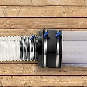 POWERTEC 70281 6 Inch Dust Control Flex Cuff with Adjustable Key Hose Clamps, Hose Connector Rubber Cuff Coupler for Woodworking Dust Collection Fittings, Dust Collector Accessories & Machinery, 1pk