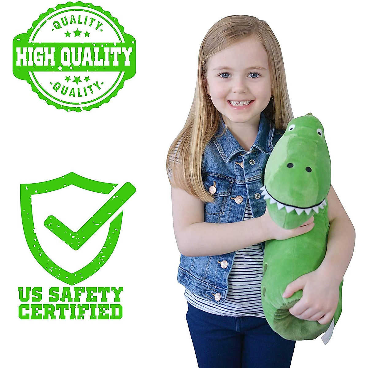 XDEMODA Seatbelt Pillow for Kids Travel - Dinosaur Seat Belt Cover & Cushion Pillow. Child Car Stuffed Plush Animal Travel Pillow. Safety Belt (Dinosaur)