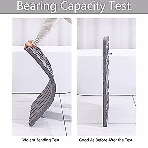 MatXwell Outdoor Bath Shower Mat Non Slip, 33.4x23.6 inch Extra Large Indoor Shower Mat with Drain Hole, Grey Eco-Friendly Styrofoam Lightweight Shower Floor Mat for Bathroom, Fast Drainage