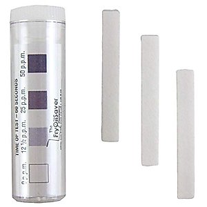 FryOilSaver Co, Restaurant Sanitizer Iodine Testing Strips, 0-50 ppm ph Paper Test Strips, Vial of 100 Test Strips