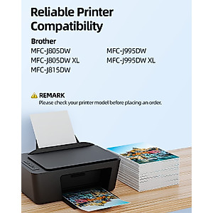 Compatible Brother LC3033 Ink Cartridges | High-Yield | 4 Pack | Latest Chipset ,Work with Brother MFC-J995DW MFC-J805DW MFC-J815DW XL for LC3033 bk/c/m/y Ink cartridges Brother