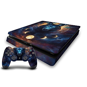 Dreamcatcher Wolf Art Mix Matte Vinyl Sticker Gaming Skin Case Cover Compatible With Sony PlayStation 4 PS4 Slim Console and DualShock 4 Controller