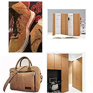 Misscrafts Cork Textured Faux Leather Sheets PU Fabric by The Yard 12.5 x 59 Inches Embellished Craft Fabric for Ornament Sewing DIY Crafts (Light Brown)