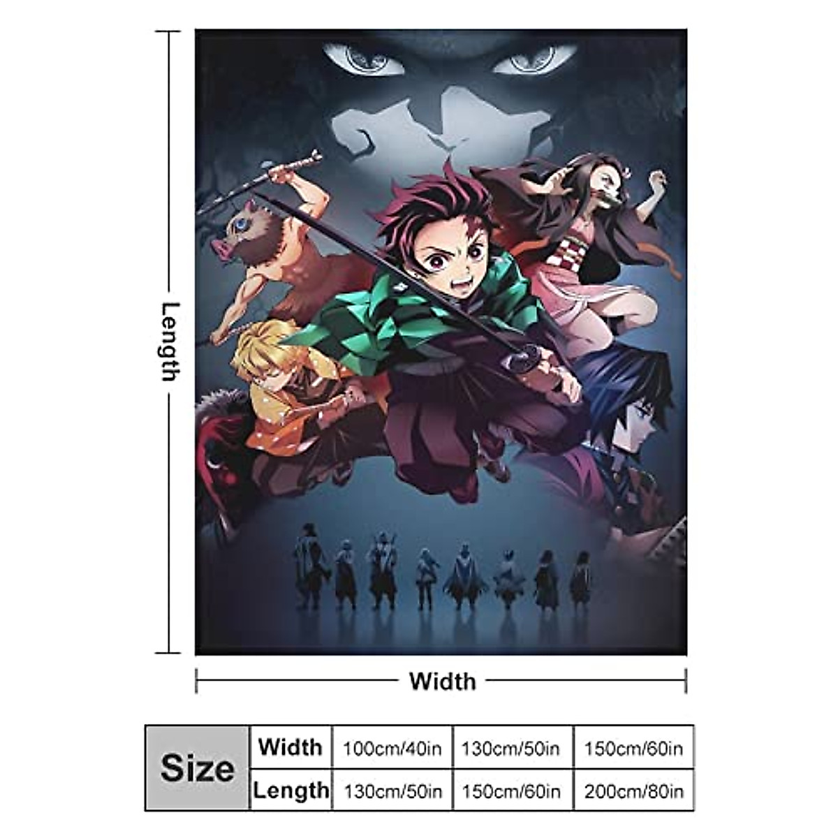 Warce Glosen Unisex Anime Throw Blanket Flannel Fleece Blankets for Bedding Couch Sofa Living Room Throws All Season 50"X40"