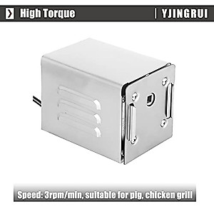 YJINGRUI Grill Rotisserie Motor BBQ Rotisserie Motor 90LB/40KG 15W Electric Motor for Pig Goat Chicken Rotisserie Roaster (110V)