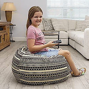 EMMandSOPHIE Kids Bean Bag Chairs- Bean Bag Chair Kids- Toddler Bean Bag Chair- Beanbag Chairs for Kids and Teens-Stuffed Animal Holder- Bean Bag Cover-Stuffed Animal Bean Bag Storage