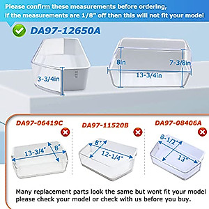 Upgraded DA97-12650A, DA63-06963A, DA63-07104A Door Shelf Basket Bin (Right Side) Compatible with Samsung RF260/RF261/RF263beaesr Refrigerators, Part number: AP5620330, 2692337 with 6 Fridge Magnets