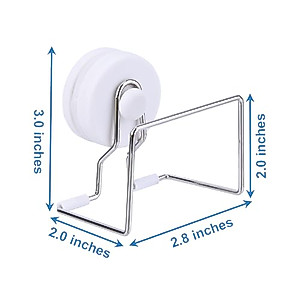 Magnetic Kitchen Sponge Holder for Stainless Steel Sink, Rubber Covered Strong Magnets, SUS 304 Stainless Steel Dish Sponge Holder, White Pack of 1