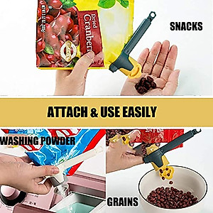 Food Storage Clips,Chip Clips,Bag Clips,Food Clips,Sealing Clips,Package Clips with Pour Spout,For Sealing Packaged Items Such As Coffee,Sugar,Flour,Cereal,Washing Powder,Condiment(2pcs,Blue,White)