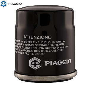 82635R Vespa OEM Oil Filter for Modern Vespa Scooters | OEM 483727 AP8580128 Part 82635R (GTS 300 HPE 2019-2020) Black