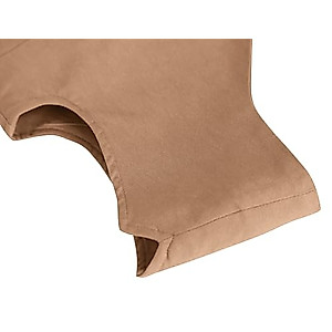 MUXXN Lady Summer Cut Out Neck Bowknot Tie Stretch Wear to Work Midi Dress (Camel XL)