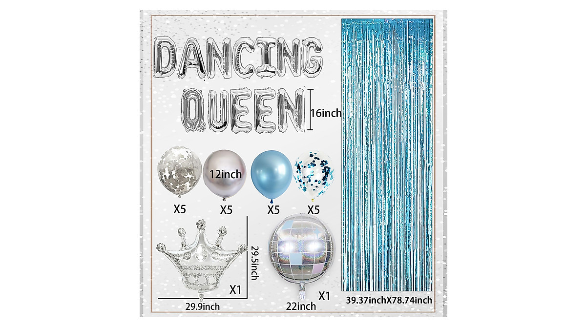 Blue Dancing Queen Party Decorations for Disco & 70s Themes