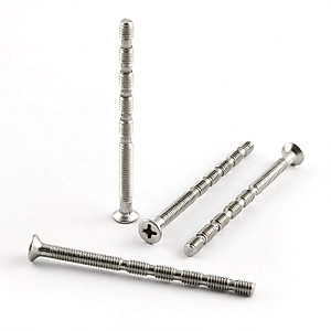 PZRT 4 Set Door Handle Hardware Lever Handle Screws Connecting Bolts & Sleeves Phillips Drive Flat Countersunk Head Fixing Cutting Slot Articulated Screw M4x60mm