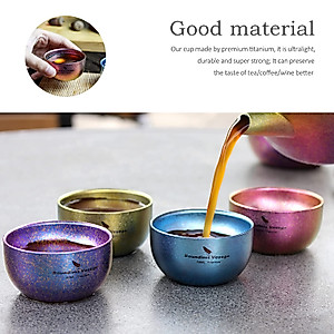 Boundless Voyage Titanium Double Layer Anti-scalding Colorful Teacup Wide Mouth Wine Tea Mug Lightweight Camping Drinkware for Daily Used Hiking Ti3082D(blue)