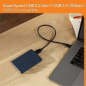 WD 2TB My Passport for Mac, Navy, Portable External Hard Drive with backup software and password protection, USB 3.1/USB 3.0 compatible - WDBA2D0020BBL-WESN