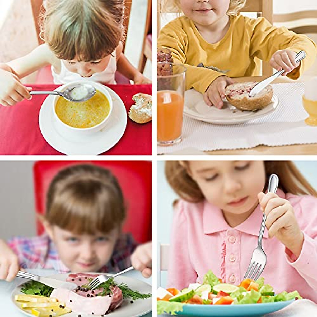 LIANYU 15-Piece Kids Silverware Set, Stainless Steel Toddler Utensils Flatware Set, Child Cutlery Tableware Set for 5, Include knife Fork Spoon, Mirror Finished, Dishwasher Safe