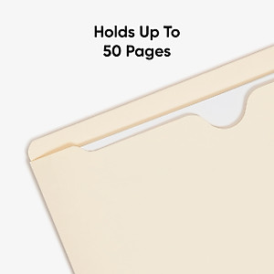 Smead File Jacket, Reinforced Straight-Cut Tab, Flat-No Expansion, Letter Size, Manila, 100 per Box (75500)