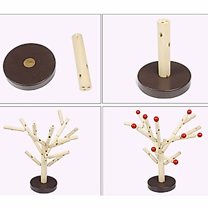 Carykon Early Childhood Education Building Blocks Wooden Assembling Tree Combination Boys and Girls DIY Disassembly Combination Puzzles Educational Toys Home Office Decoration(Yellow)-3 Yrs+