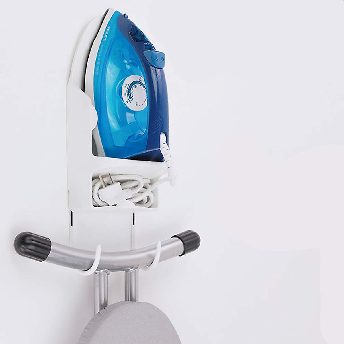 Zerodeko Iron Holder Wall Mount 1pc Ironing Board Hook Wall Mounted Ironing Board Ironing Board Holder Wall Mount Iron Holder Iron Board Shelf Storage White Hook up Ironing Board Hanger