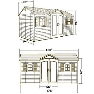 Lifetime 6446 Outdoor Storage Shed, 8 x 15 Foot, Desert Sand