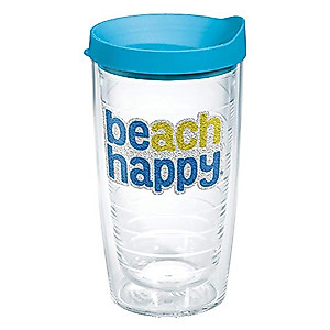 Tervis Made in USA Double Walled 30A Beach Happy Insulated Tumbler Cup Keeps Drinks Cold & Hot, 16oz, Contour