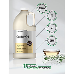 Horbäach Castor Oil 64oz | for Hair, Eyelashes & Eyebrows | Hexane Free & Cold Pressed | Vegetarian, Non-GMO