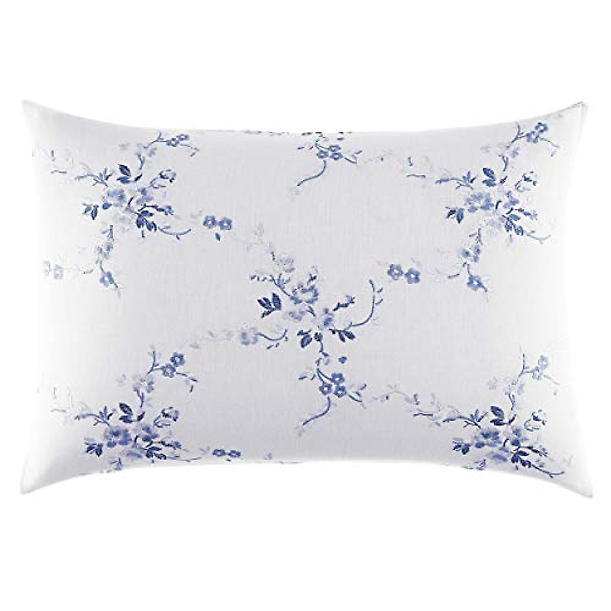 Laura Ashley Throw Pillow Home Decor with Envelope Closure, 1 Count (Pack of 1), Charlotte Blue/White