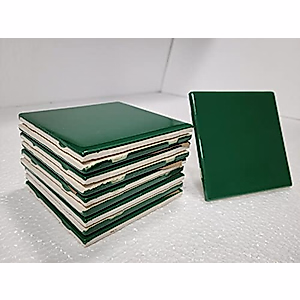 Green Emerald Ceramic Tile 4.25 in Subway Shower Bathroom Kitchen Backsplash Mosaic Subway Square 4x4 Daltile Color 0115 Box 10 Piece
