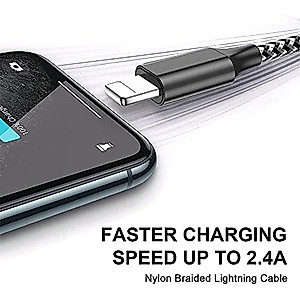 GKW Short iPhone Charger Cable 1ft Power Bank Cable,1 Foot Lightning Cable Compatible with iPhone 12 Pro Max/12 Mini/11 Pro Max/Xs Max/XR/X/8 Plus/SE 2020/7/6/5/se,Black