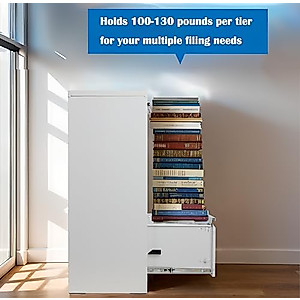 Finnhomy 3 Drawer Vertical File Cabinet with Lock, Metal Filing Cabinets for Home Office, Heavy Duty Storage Cabinet for Hanging Files A4/Letter/Legal with 25 Legal Size folders, Assembly Required