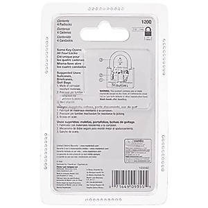 Master Lock Padlock, Solid Brass Lock, 3/4 in. Wide, 120Q (Pack of 4-Keyed Alike)