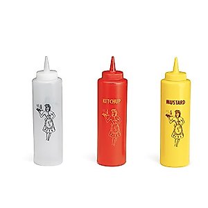 TableCraft 3-Piece Nostalgia Squeeze Bottle Set, 12-Ounce