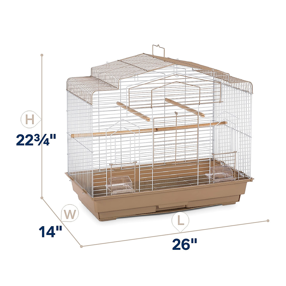 Prevue Pet Products SP50051 Barn Style Bird Cage, Brown/White